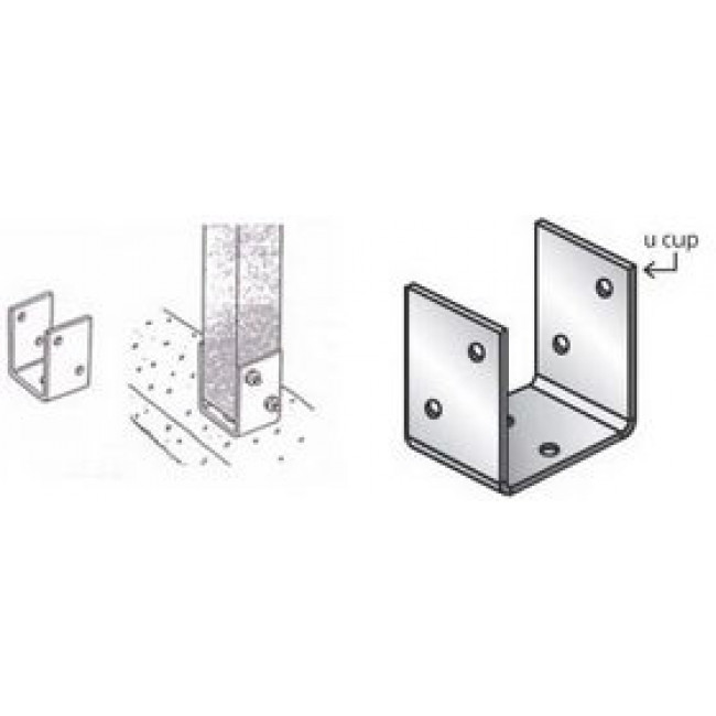 100mm U CUP BOLT ON POST BRACKET